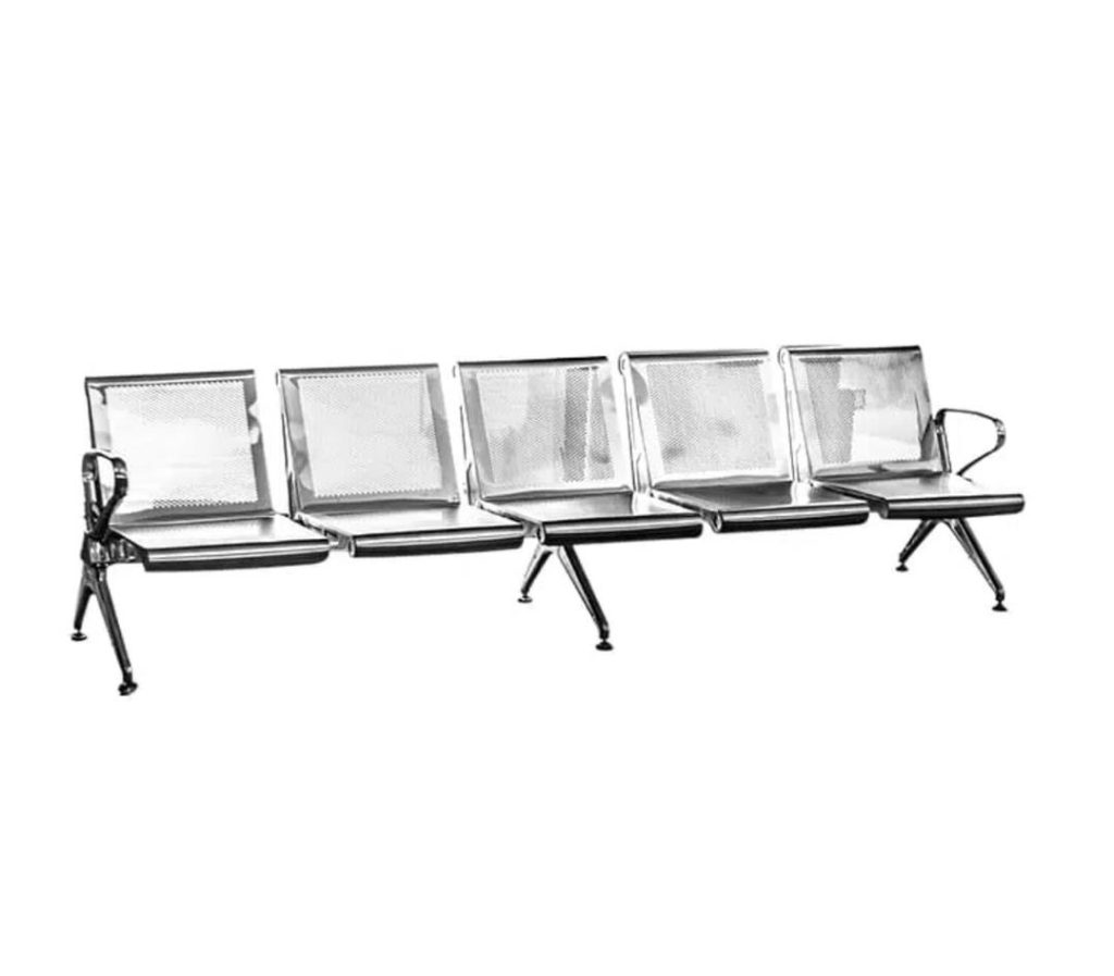 5 Seater Matte Silver Waiting Area Bench (Stainless Steel) – Checkers ...