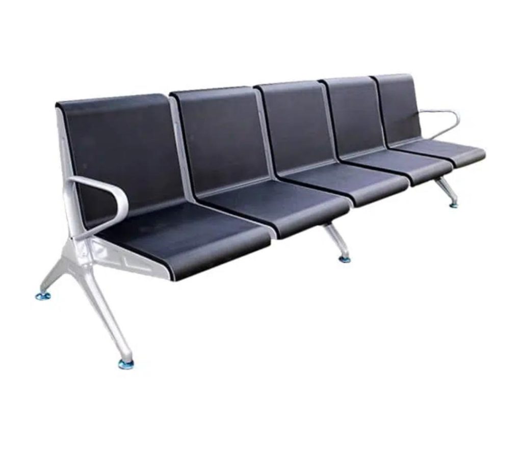 5 SEATER BLACK PLASTIC COATED WAITING AREA BENCH – Checkers Office & Home
