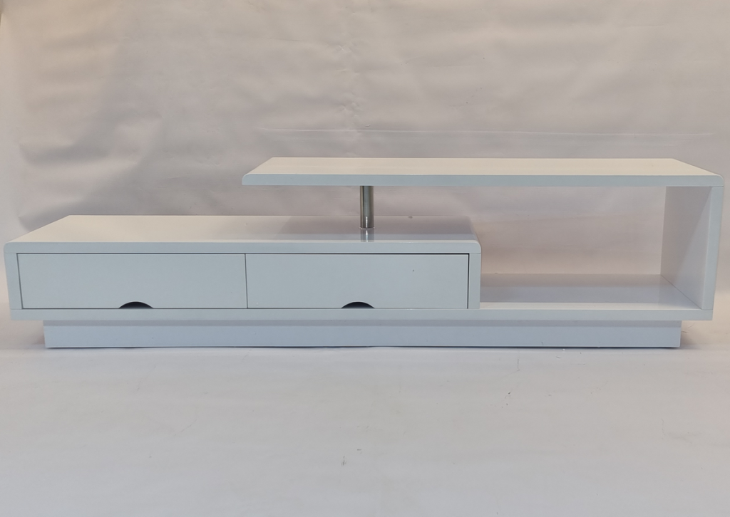 Arch Wood Plasma Stand – White – Checkers Office & Home