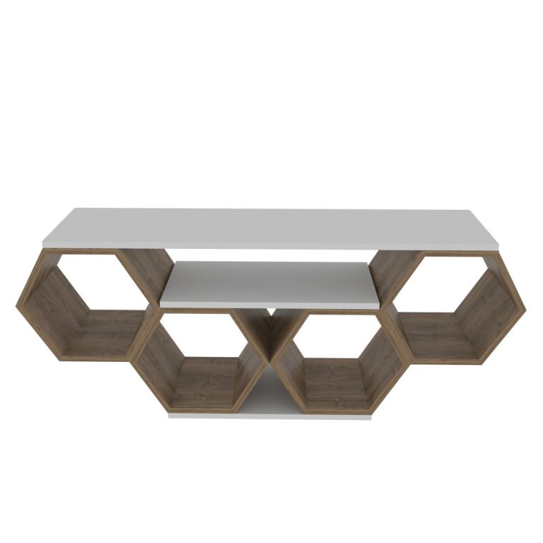 Bal 140cm Wide TV Stand – Media Console. – Brown, White – Checkers ...
