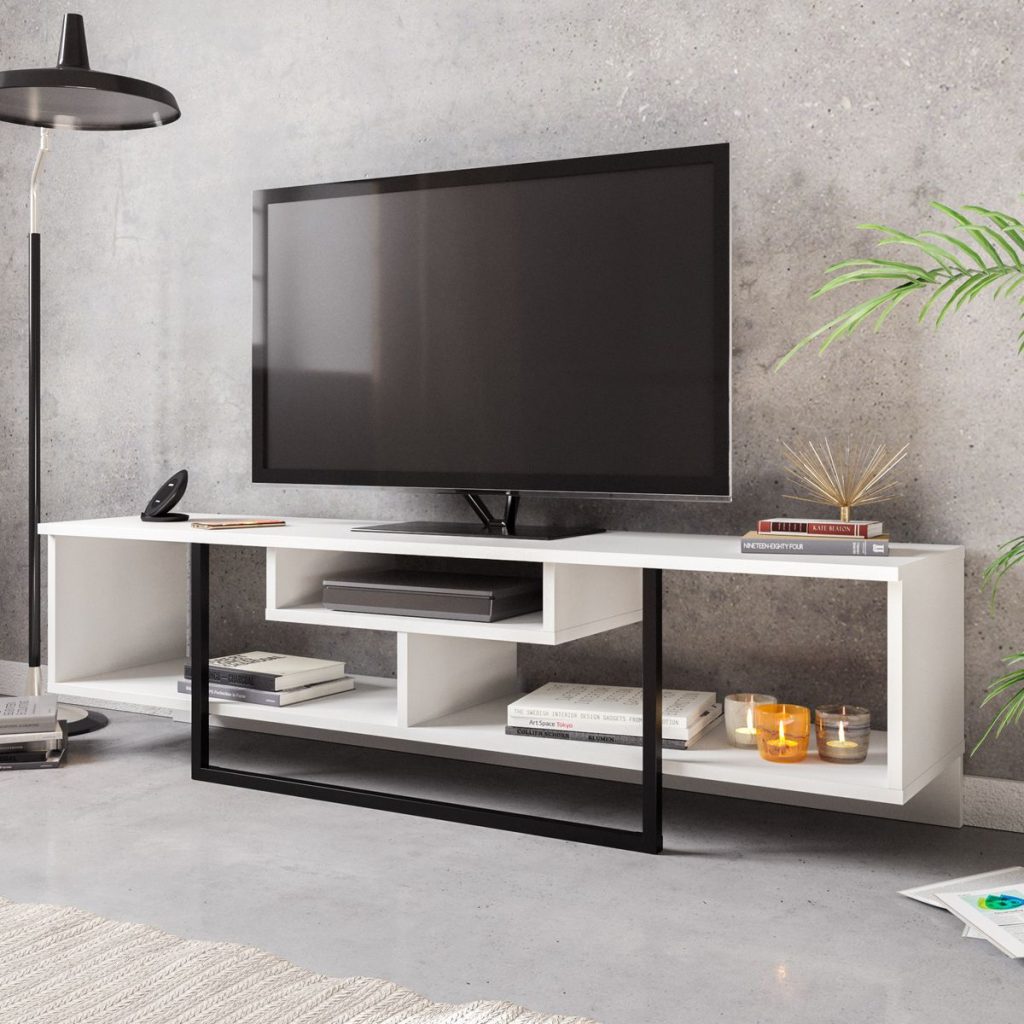 Asal 150cm TV Stand – Media Console – White & Black – Checkers Office ...