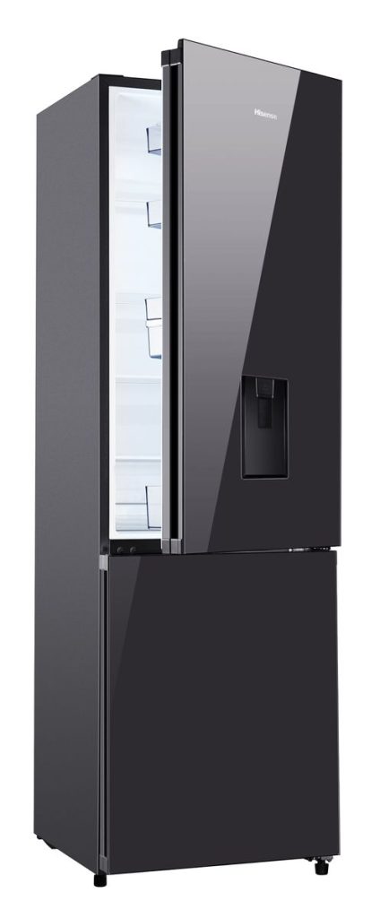Hisense 263L Bottom Freezer Fridge with Water Dispenser- Black Glass ...